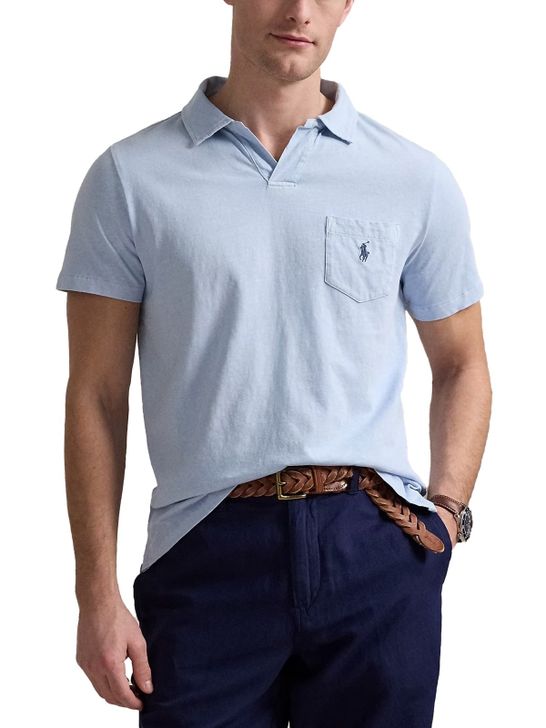 On sale Polo Shirt Polo Ralph Lauren Pocket Light Blue | VeltroniUomo ...